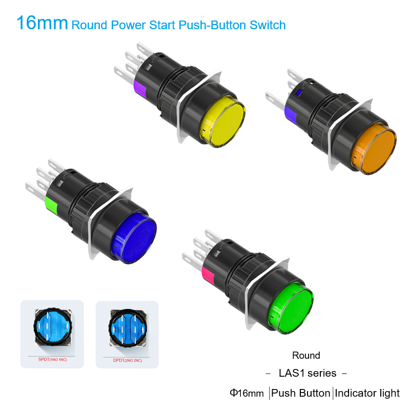 Professional 16mm Round Push-Button Switch for Subway Control Equipmen ...