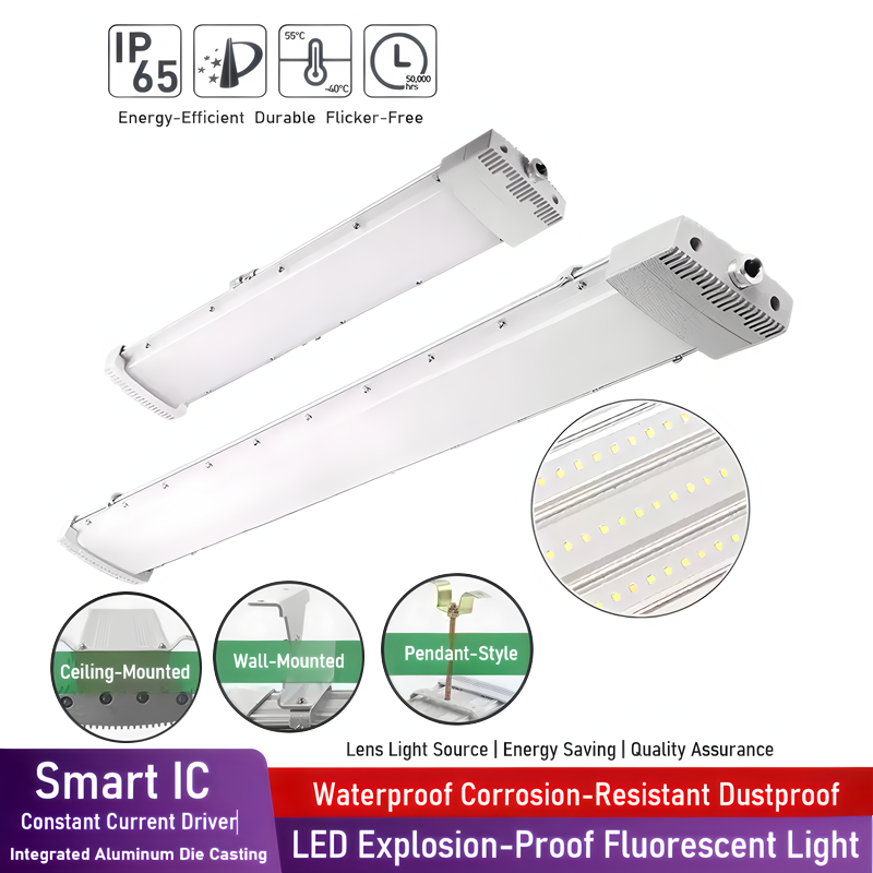 LED Explosion-Proof Linear Light Dual-Tube Industrial Fluorescent Fixt ...