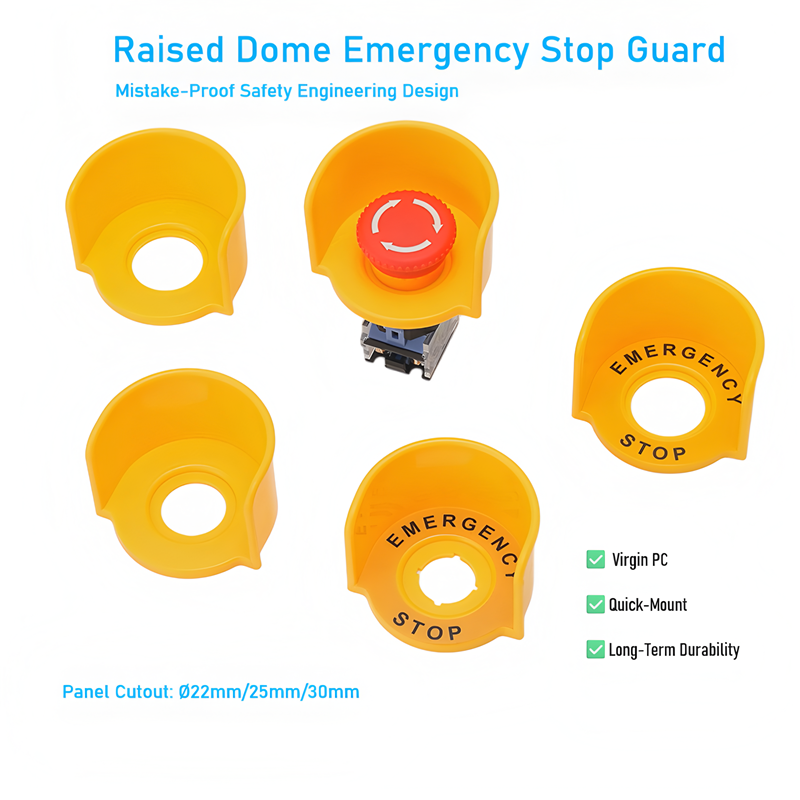 High-Dome Guard for Mushroom E-Stop Button–Mistake-Proof Shield High-V ...