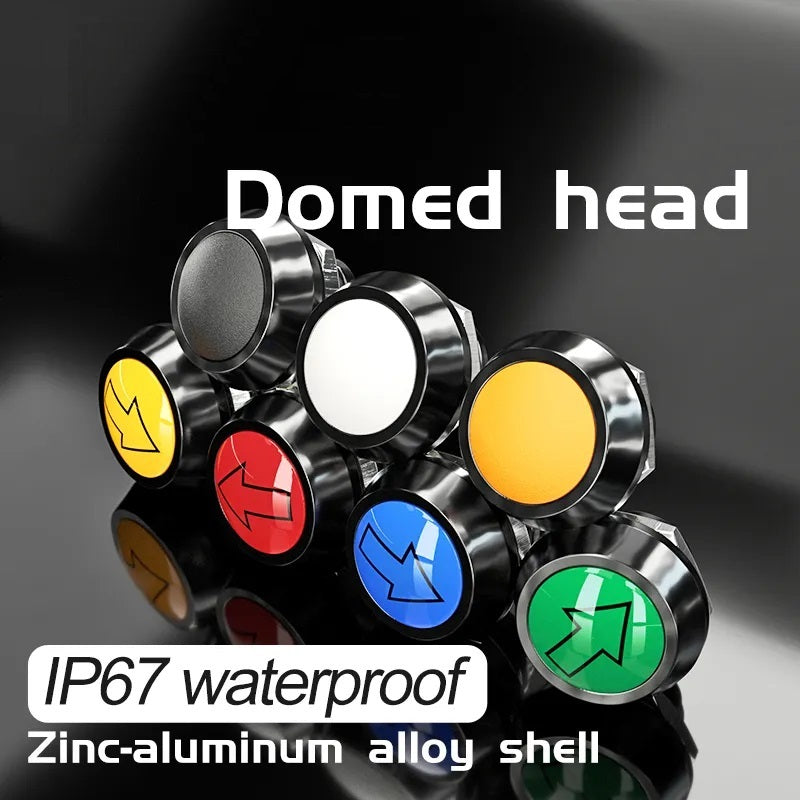 12mm Metal Round Head Momentary Button 3A Color Mini Spherical Electro ...