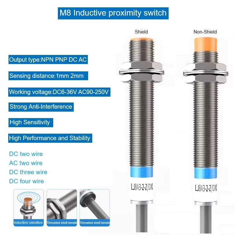 Induction M8 proximity switch 10-30V 2-wire Hight quality IP67 Copper ...