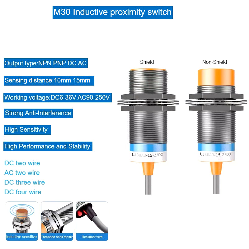 Induction M30 proximity switch 10-30V 2-wire Hight quality IP67 Copper ...