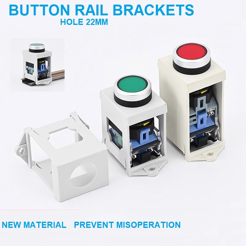 22mm LA38 LA37 Button Rail Bracket Flat Head Emergency Stop Knob Light ...