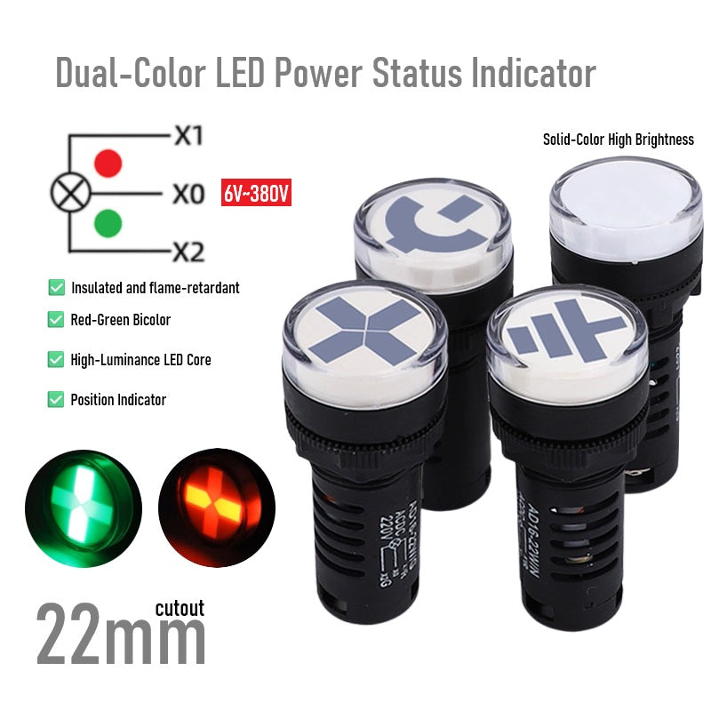 Industrial Red-Green Bicolor LED Position Indicator Isolated Ground Fa ...