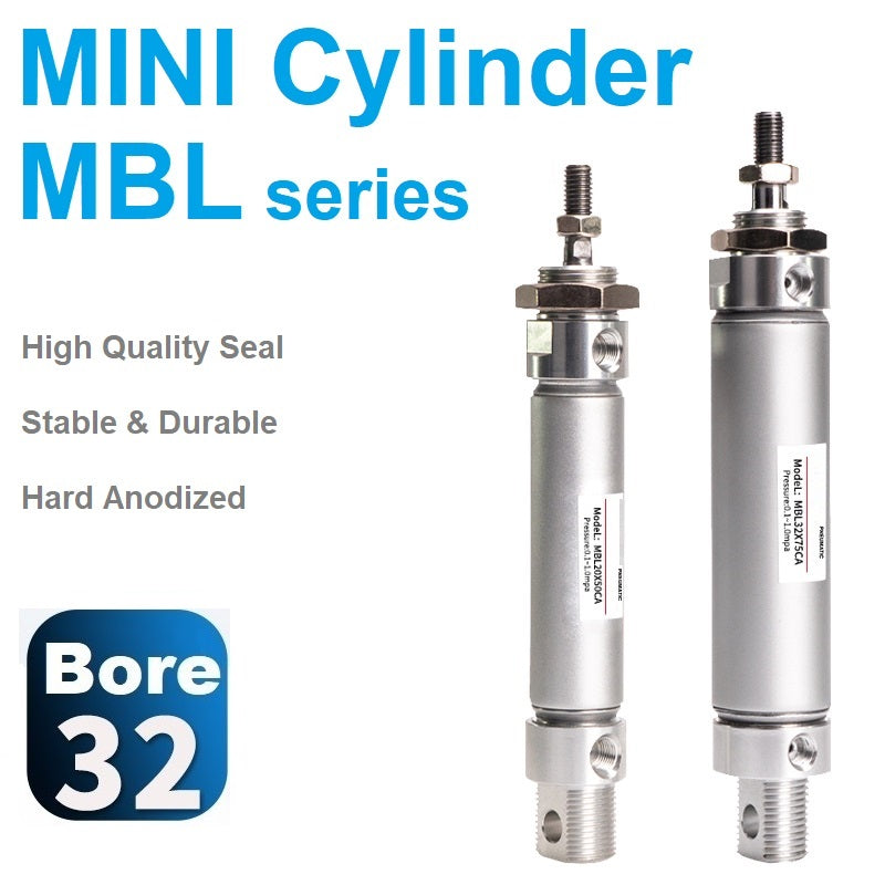 MBL Mini Aluminum Alloy Double Acting Pneumatic Air Cylinder Bore32 St ...