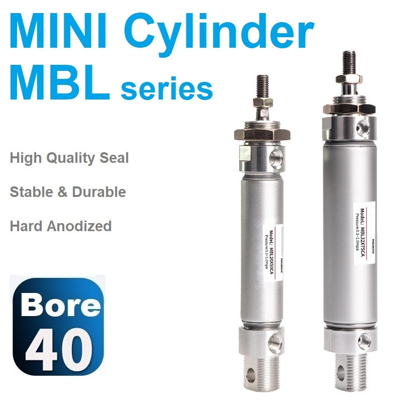 MBL Mini Aluminum Alloy Double Acting Pneumatic Air Cylinder Bore40 St ...