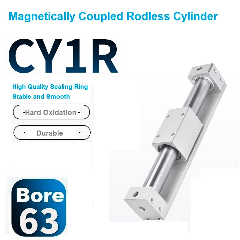 Pneumatic Bore 63mm RMT Magnetic Couple Rodless Cylinder CY3R/CY1R63-1 ...