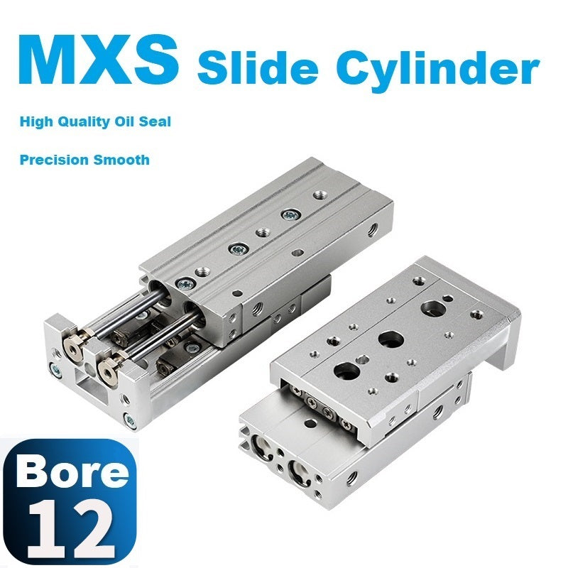 MXS12 Cylinder Rail Slide Platform Air Cylinder Double Action 12mm Bor ...