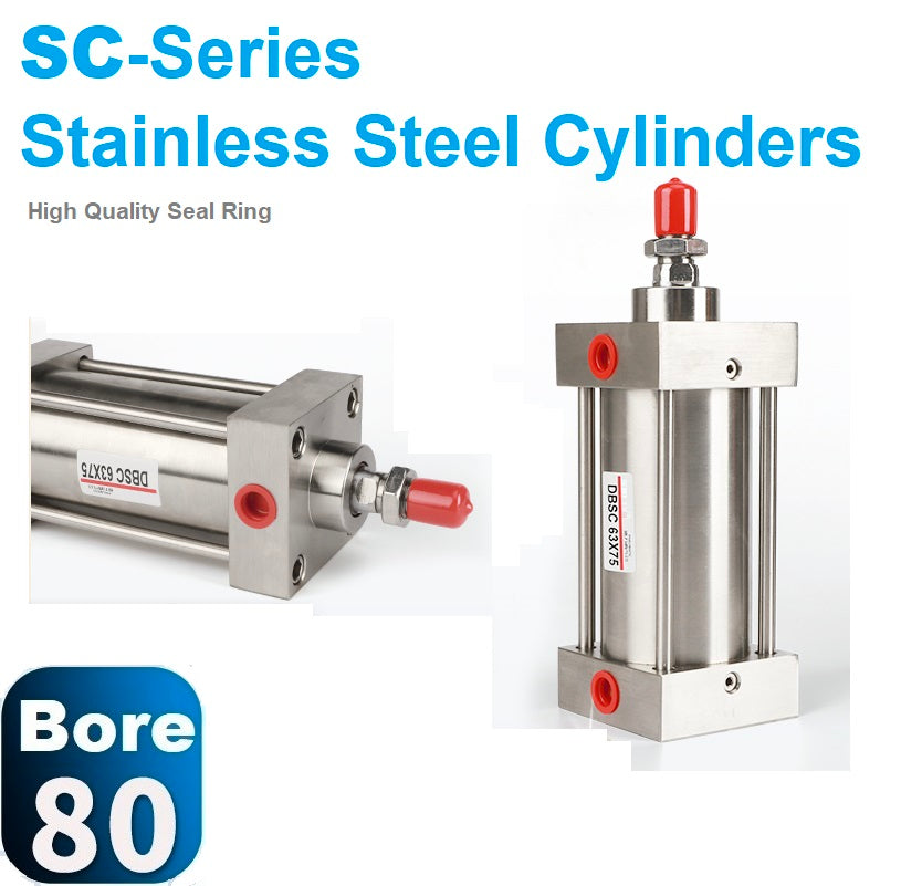 304 Stainless Steel SC Standard Cylinder Small Pneumatic Stainless Ste ...
